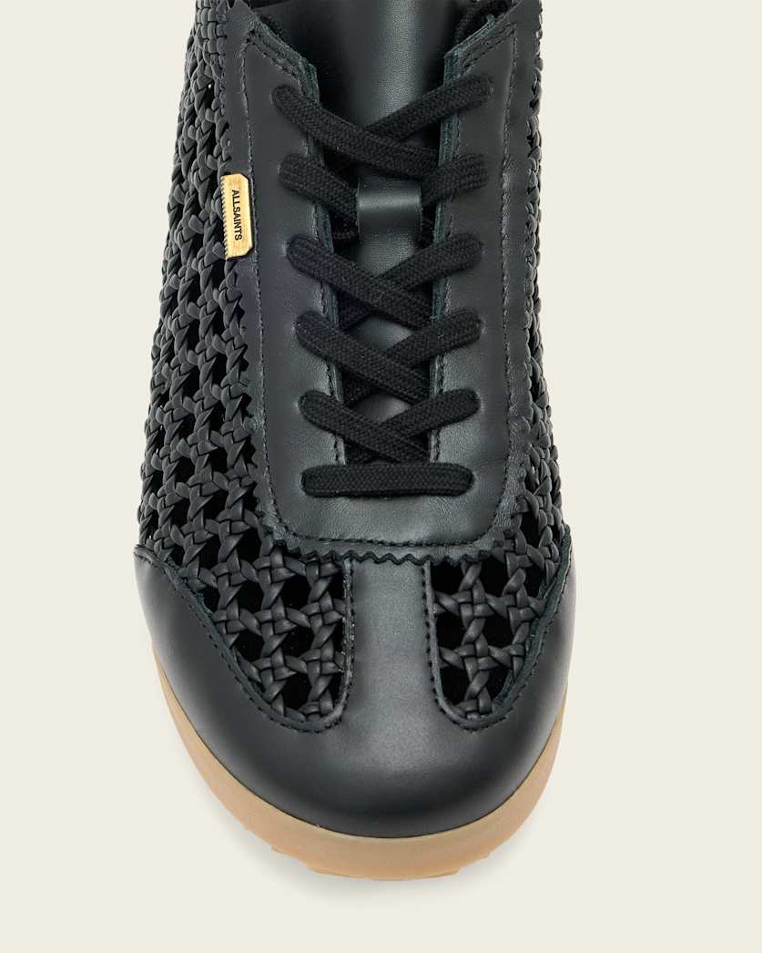 Kenny Woven Leather Trainers Black | ALLSAINTS Canada